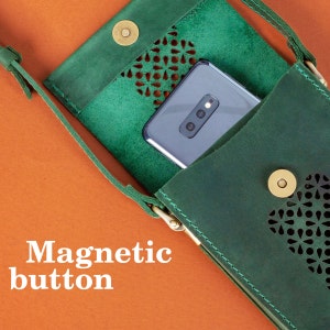 Crossbody Purse Cell Phone, Leather Smartphone Bag, Leather iPhone ...