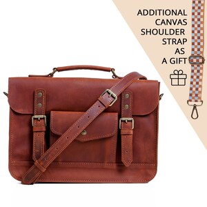 Leather Satchel, Crossbody Laptop Briefcase, Best Computer Satchel ...