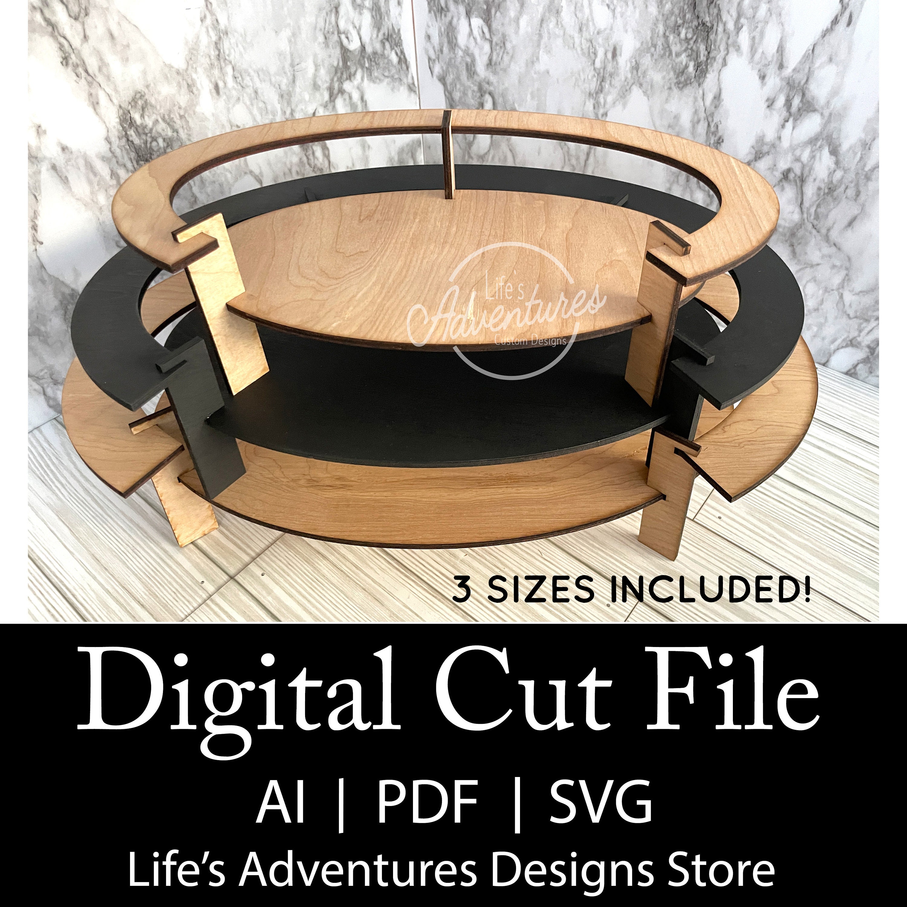 Oval Tray Shelf With Rim Digital Cut File SVG for Glowforge and Other ...