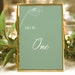 Sage Green Wedding Table Numbers Template Printable Green - Etsy