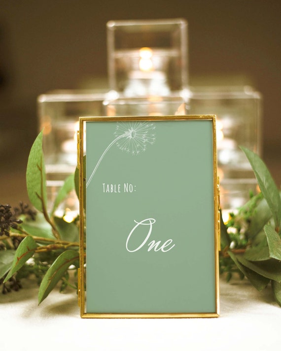 Sage Green Wedding Table Numbers Template Printable Green | Etsy