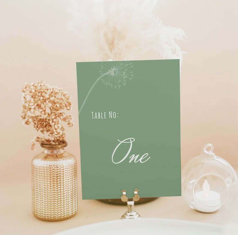 Sage Green Wedding Table Numbers Template Printable Green Wedding Table ...