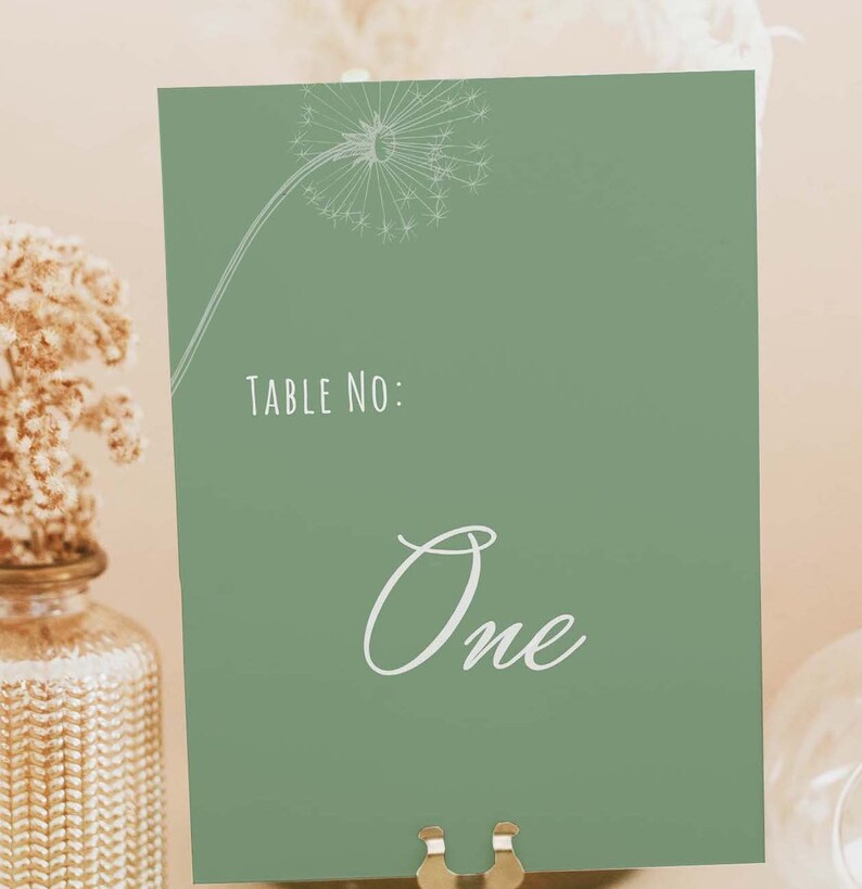 Sage Green Wedding Table Numbers Template Printable Green Wedding Table ...