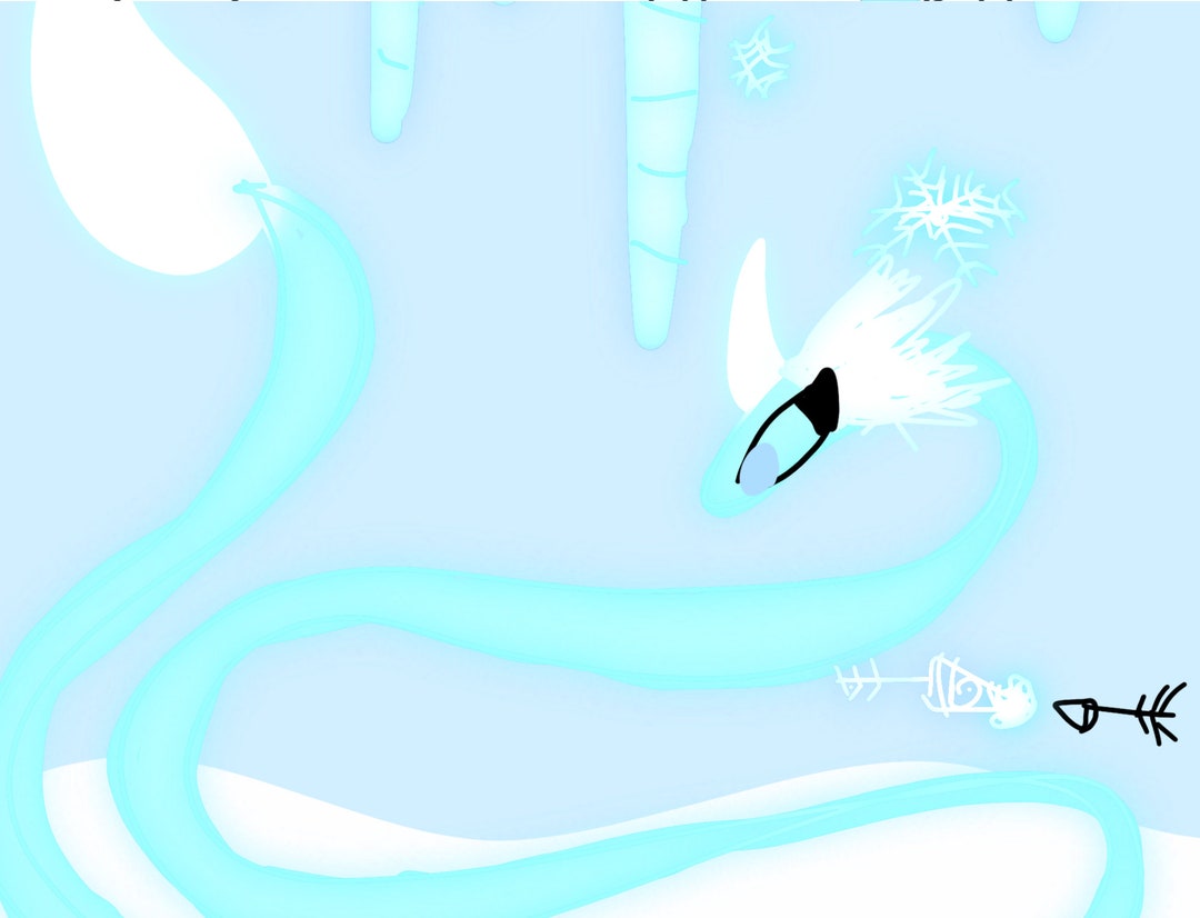 Ice Spirit Serpent Art - Child-drawn Art - Printable - Instant Download ...