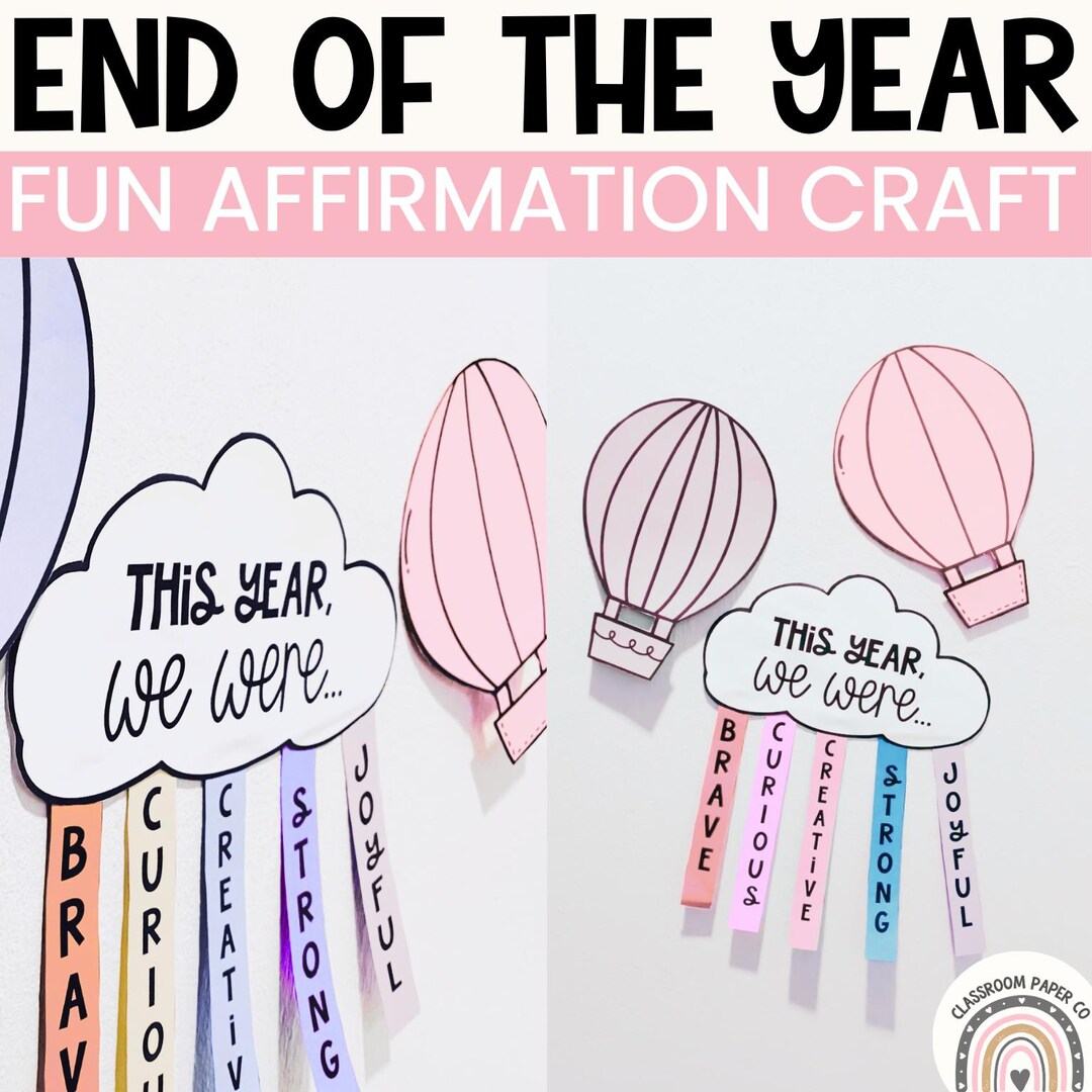 End of the Year Affirmations English Spanish Craft | Hot Air Balloon ...