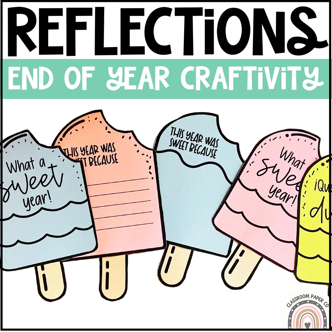 End of Year Bulletin Board Reflections | Popsicle Craft Activity ...