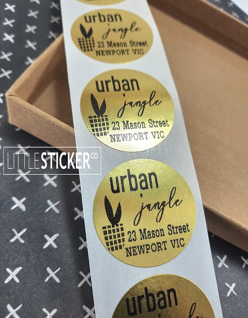 Gold Custom Stickers X25-300 Metallic Gold Personalised Stickers Gold ...