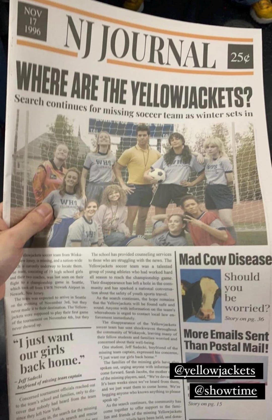 Yellowjackets TV Show Newspaper Matte Poster (12”x18”) - Etsy