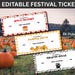 Editable Pumpkin Patch Digital Tickets | Custom Pumpkin Patch Ticket ...