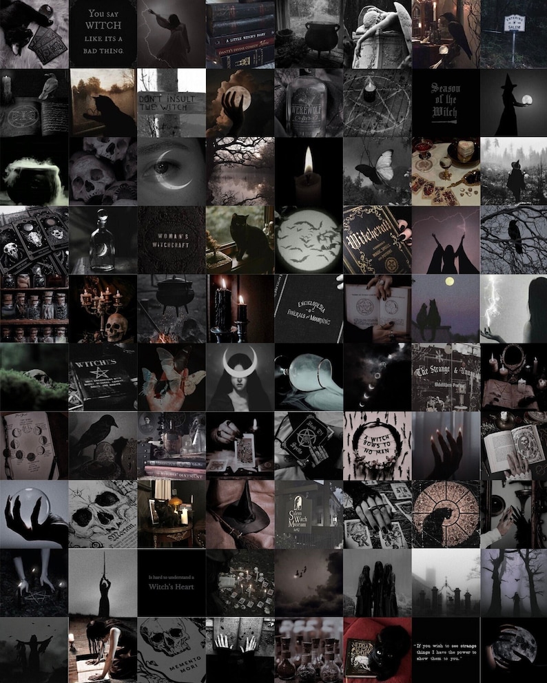80 PCS | Dark Grunge Witch Collage Kit | Dark Spooky Aesthetic | Horror ...