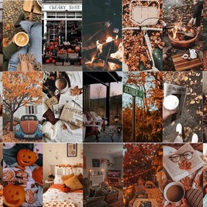60 PCS | Autumn/fall Collage Kit Pumpkin Halloween Aesthetic Collage ...
