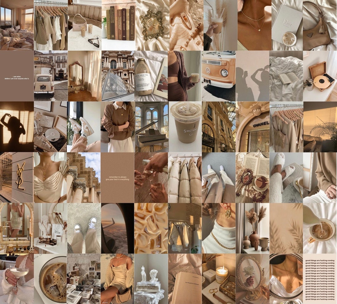 60 PCS Neutral Beige Aesthetic Boujee Wall Collage Kit - Etsy