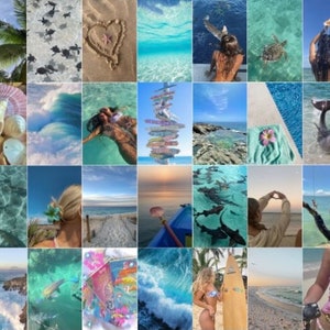 80 PCS | Summer Aesthetic Wall Collage Kit | Beach Vibes Photo Collage ...