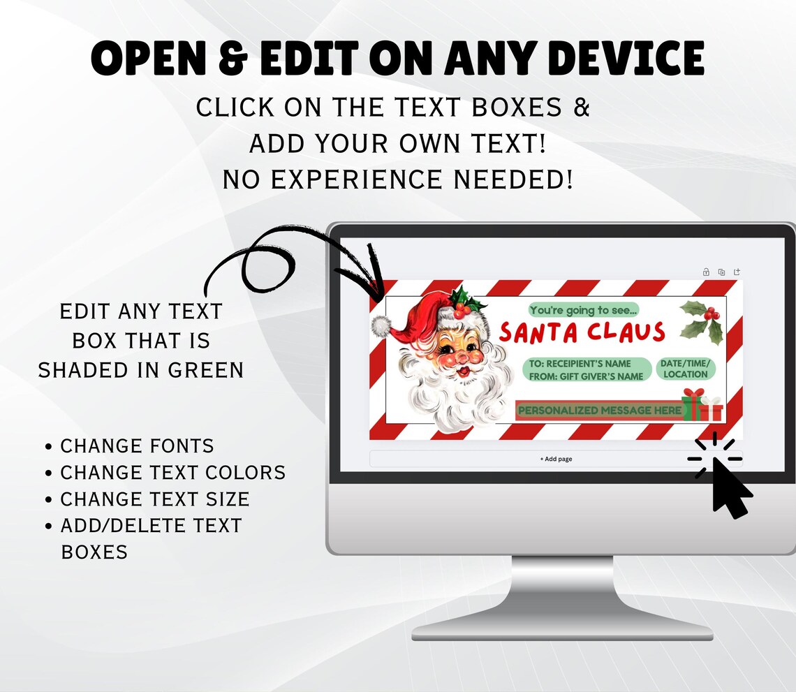 INSTANTLY EDIT Christmas Santa Coupon Voucher Gift Certificate ...