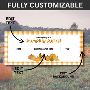Editable Pumpkin Patch Digital Tickets | Custom Pumpkin Patch Ticket ...