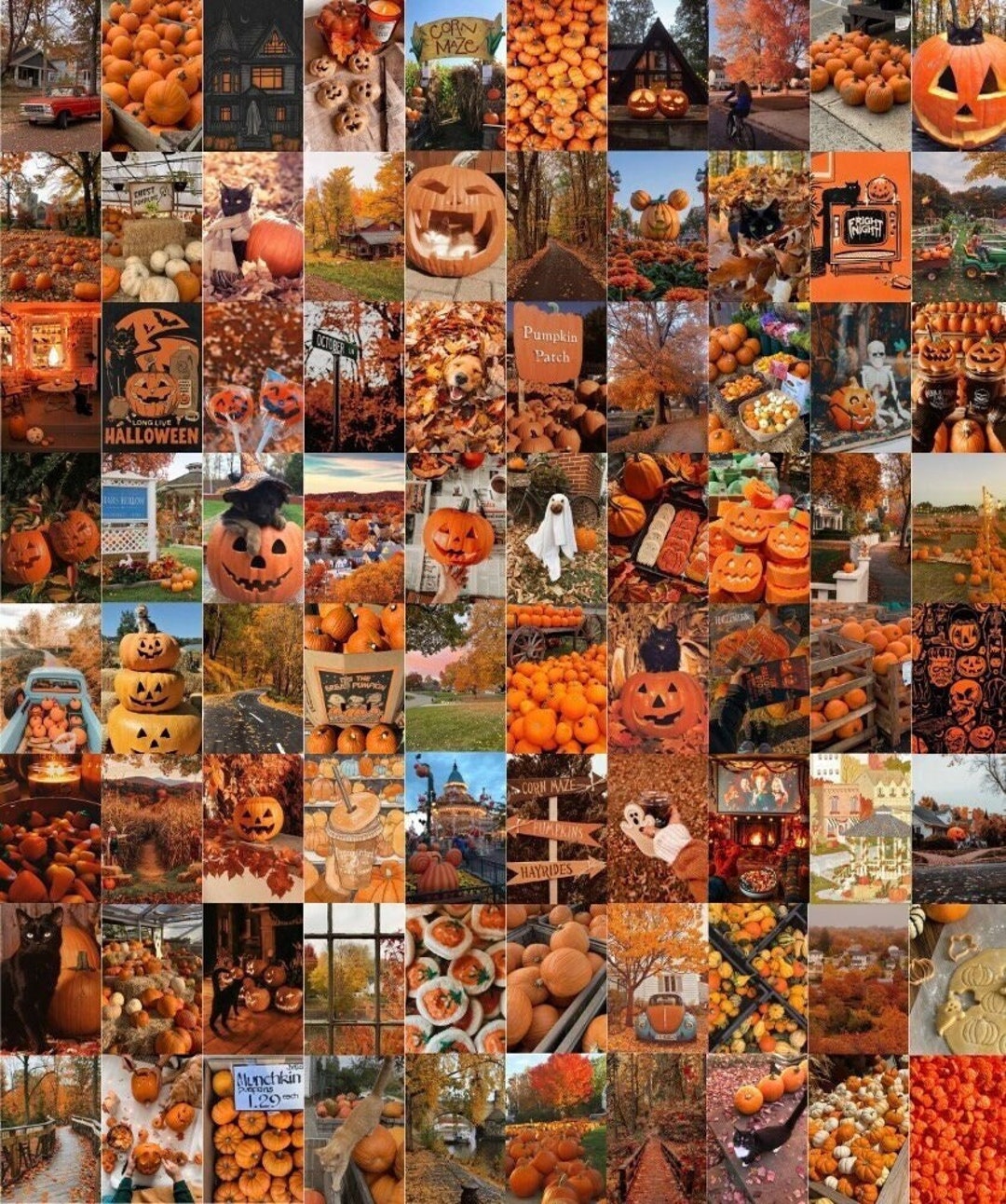80PCS Halloween Fall Collage Kit Pumpkin Photo Collage - Etsy
