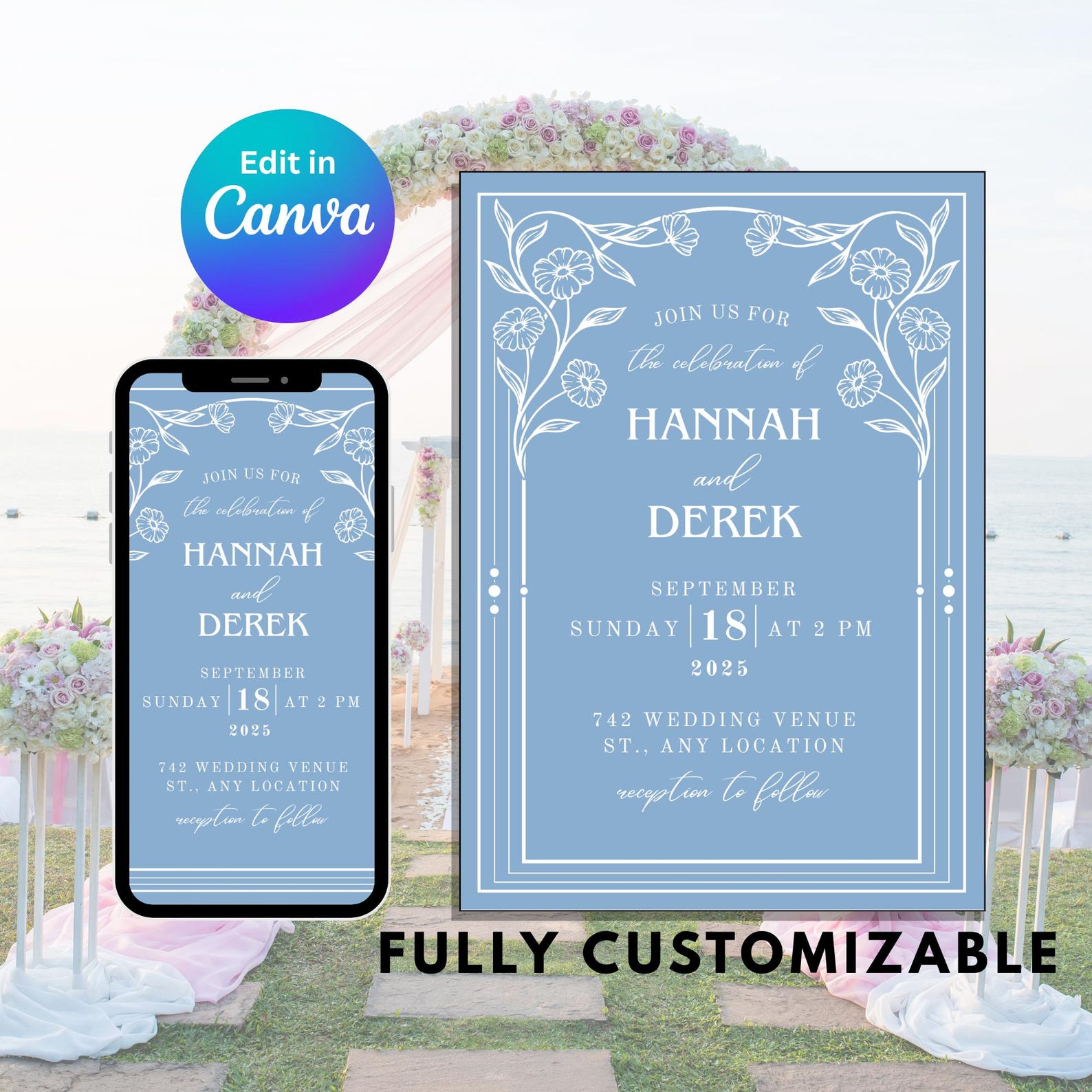 INSTANT EDITABLE Wedding Invitation Template, Intimate Wedding Evite ...