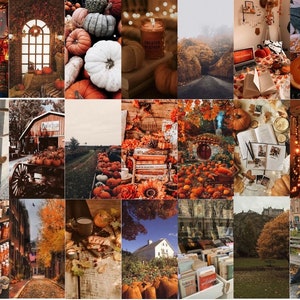 60 PCS | Autumn/fall Collage Kit Pumpkin Halloween Aesthetic Collage ...