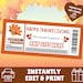 INSTANTLY EDIT Thanksgiving Turkey Coupon Voucher Gift Certificate ...