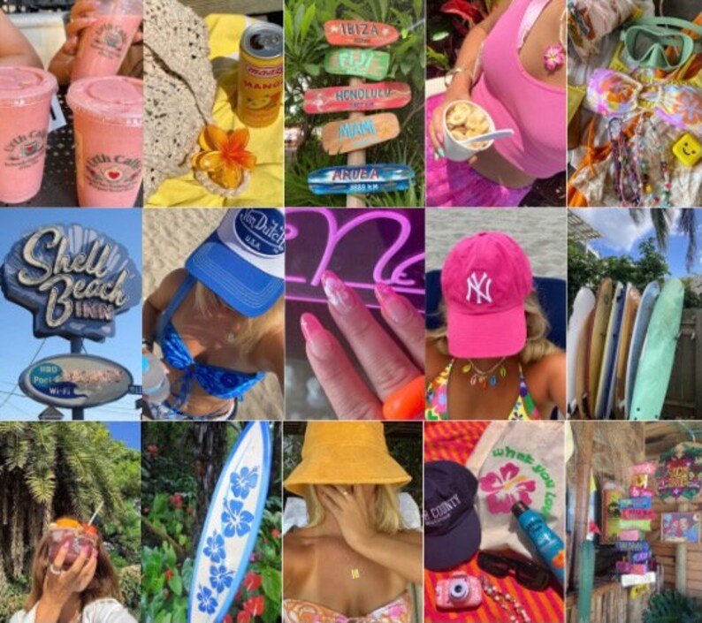 60 PCS Coconut Girl Collage Kit | Trendy Summer Room Decor | Pinterest ...
