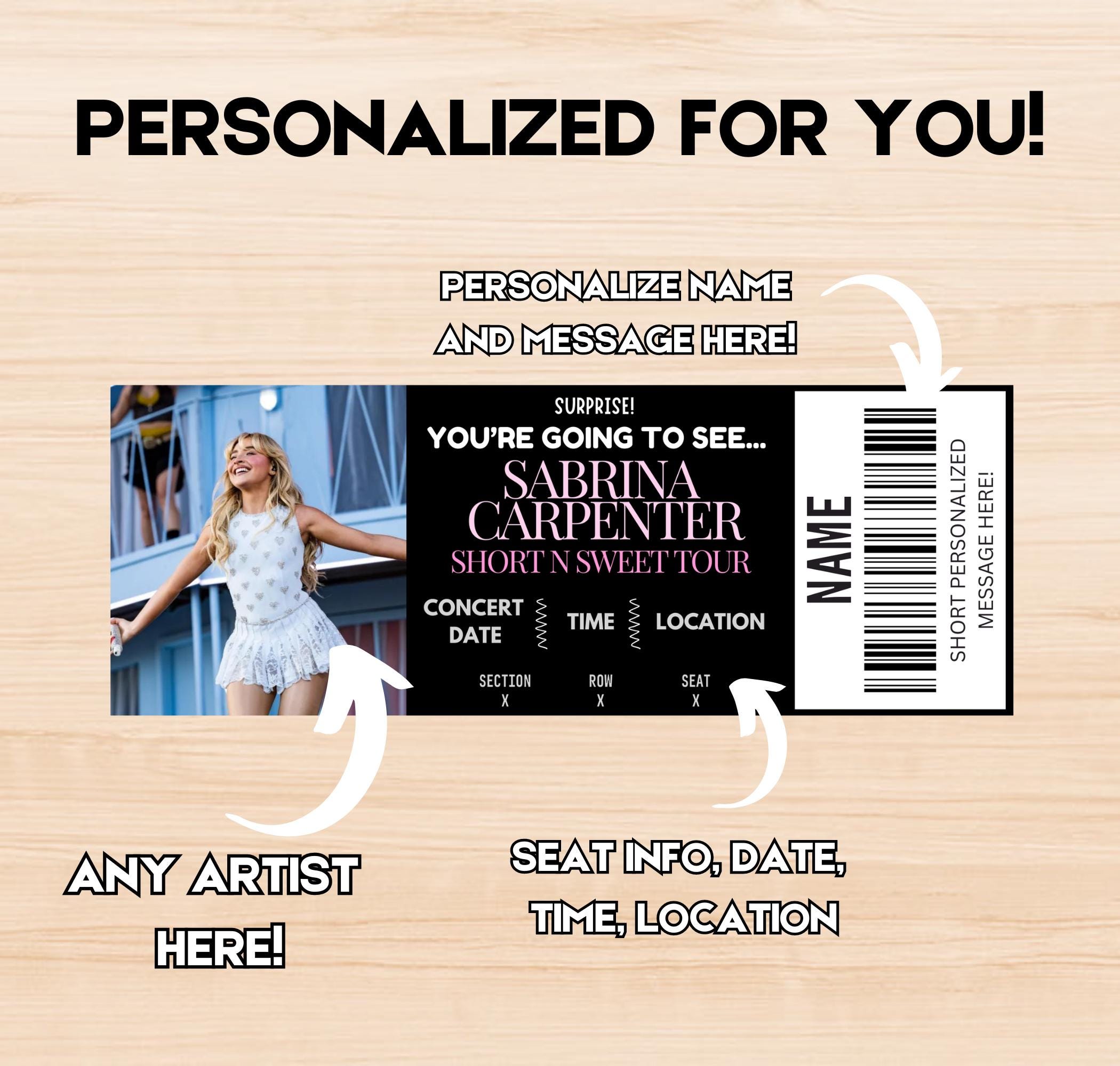 PERSONALIZED FOR YOU Concert Ticket | Custom Concert Ticket | Printable ...