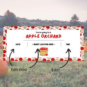 Editable Pumpkin Patch Digital Tickets | Custom Pumpkin Patch Ticket ...