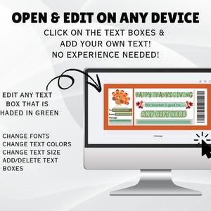 INSTANTLY EDIT Thanksgiving Turkey Coupon Voucher Gift Certificate ...