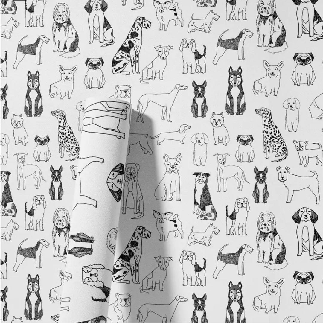 Chic Dog-themed Wallpaper for Pet Lovers, Peel and Stick - Etsy