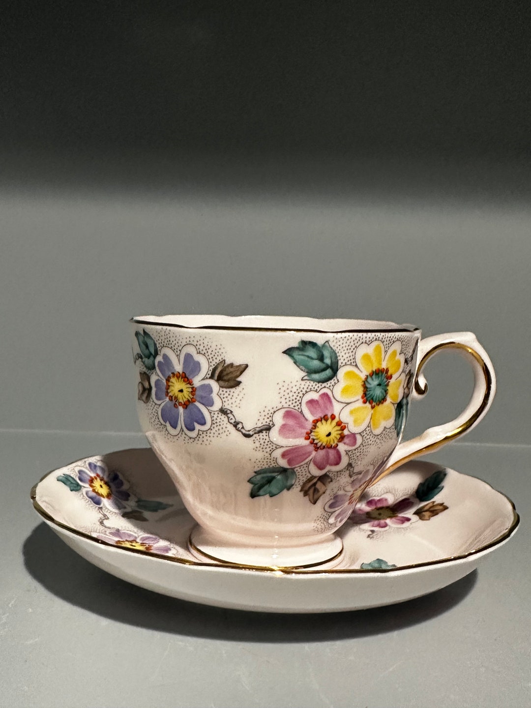 Vintage Tuscan Bone China Tea Cup and Saucer - Etsy