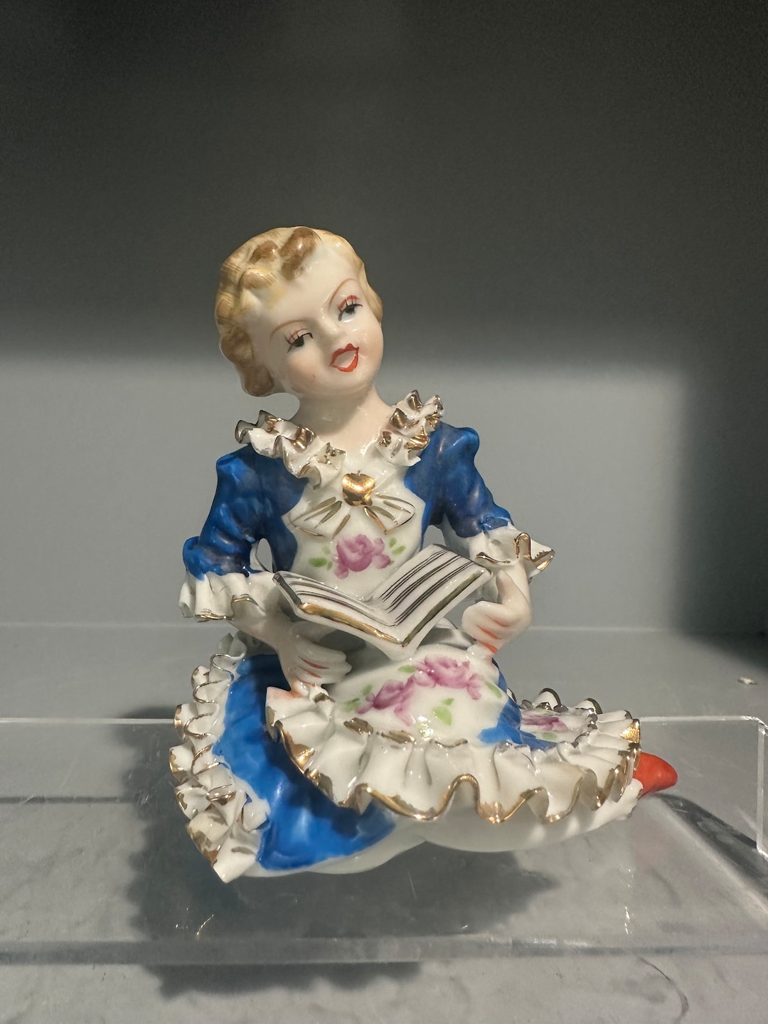 Girl Reading Book Figurine - Etsy