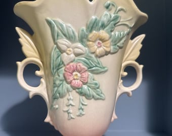 Vintage Hull Pottery Vase, Flower Pattern, Pink & Blue - Etsy