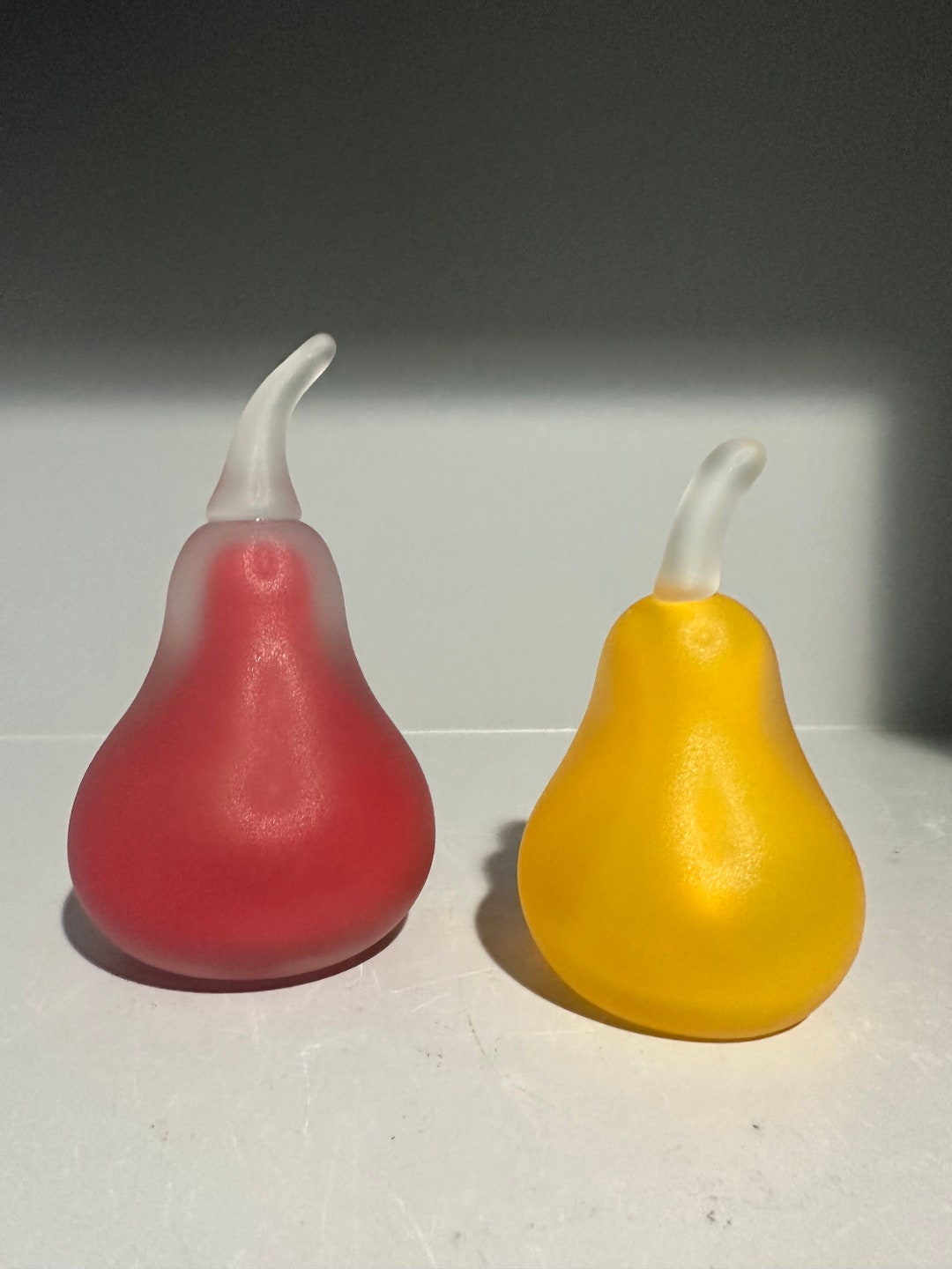 Frosted Glasd Pears Set of Two - Etsy