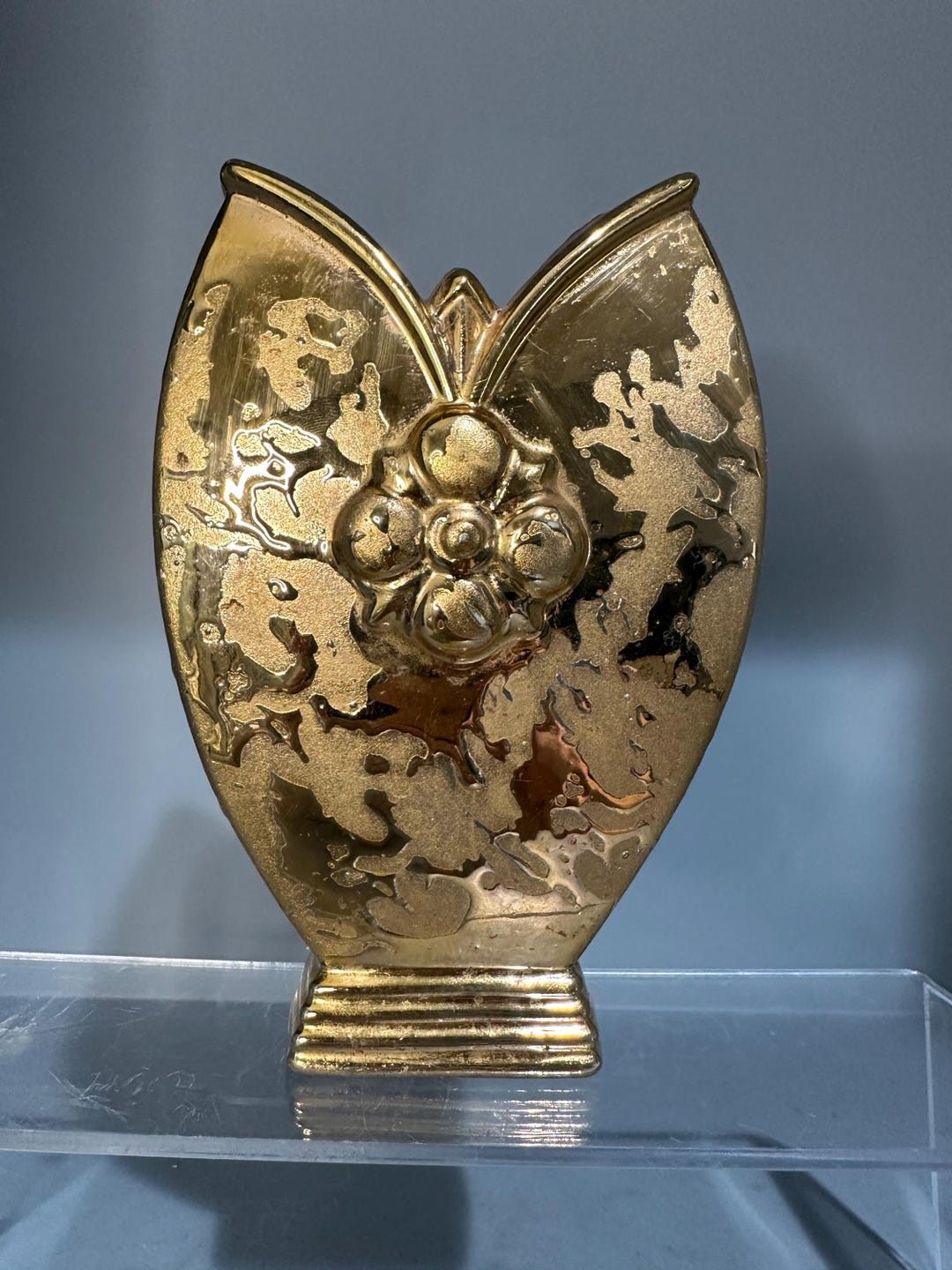 Vintage Savoy China Weeping Gold Vase – Mid-century 24K Gold Drip Glaze ...