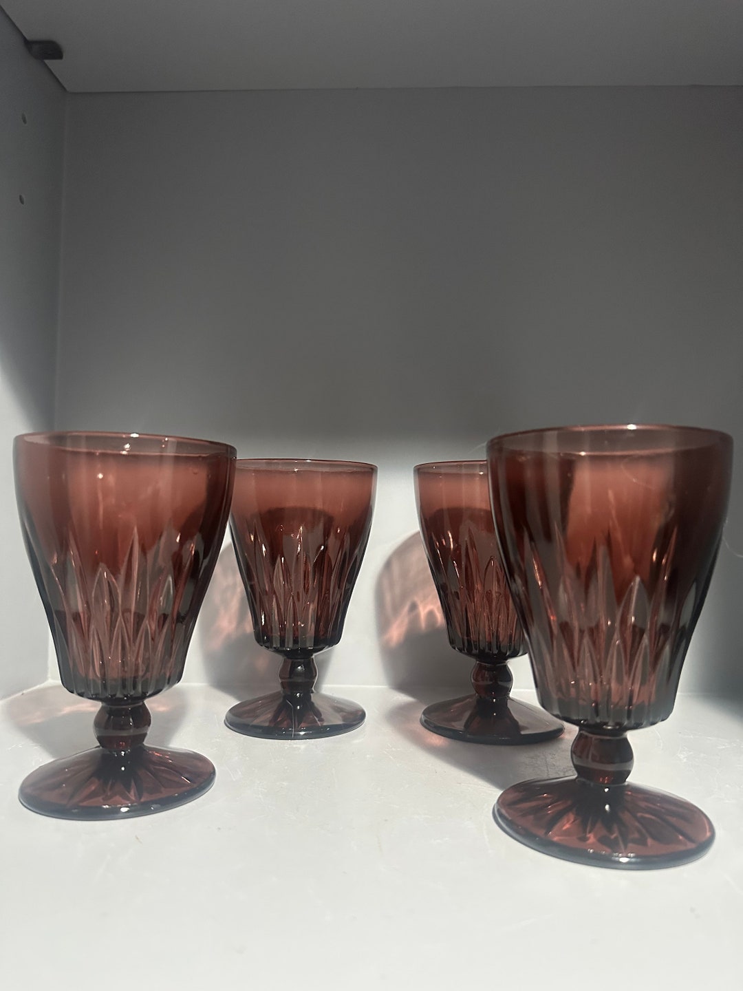 Hazel Atlas Moroccan Amethyst Goblets Set of 4 - Etsy