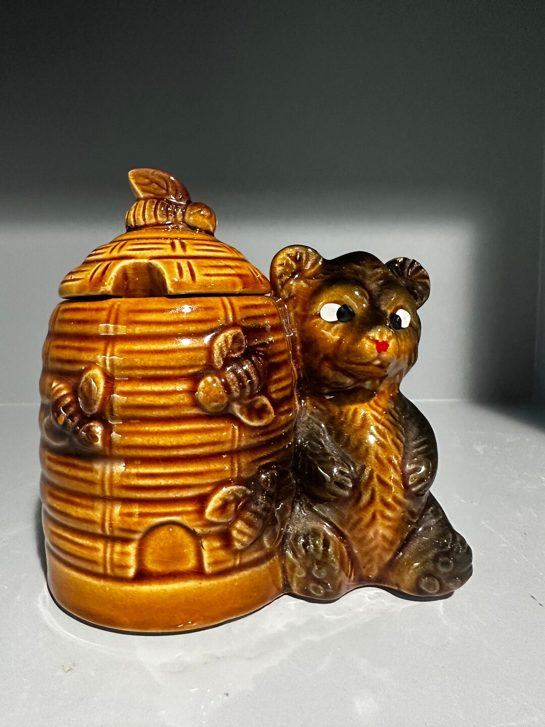 Vintage Bear Honey Pot - Etsy