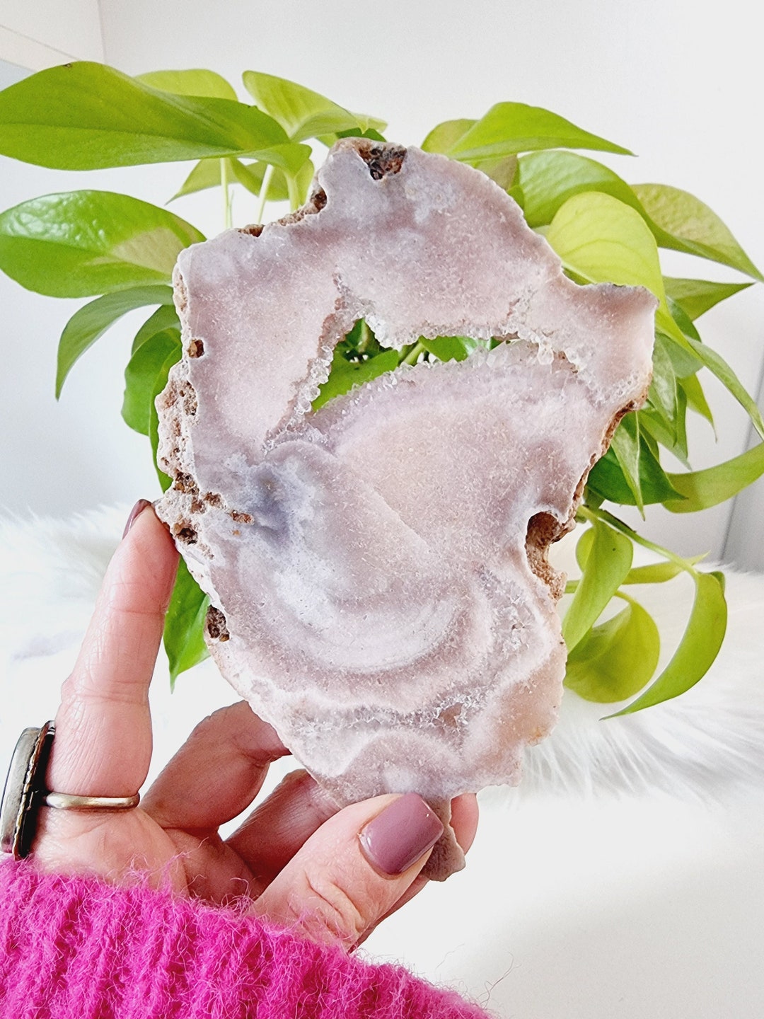 Pink Amethyst Slab, Natural Pink Amethyst Slice, Druzy Amethyst ...