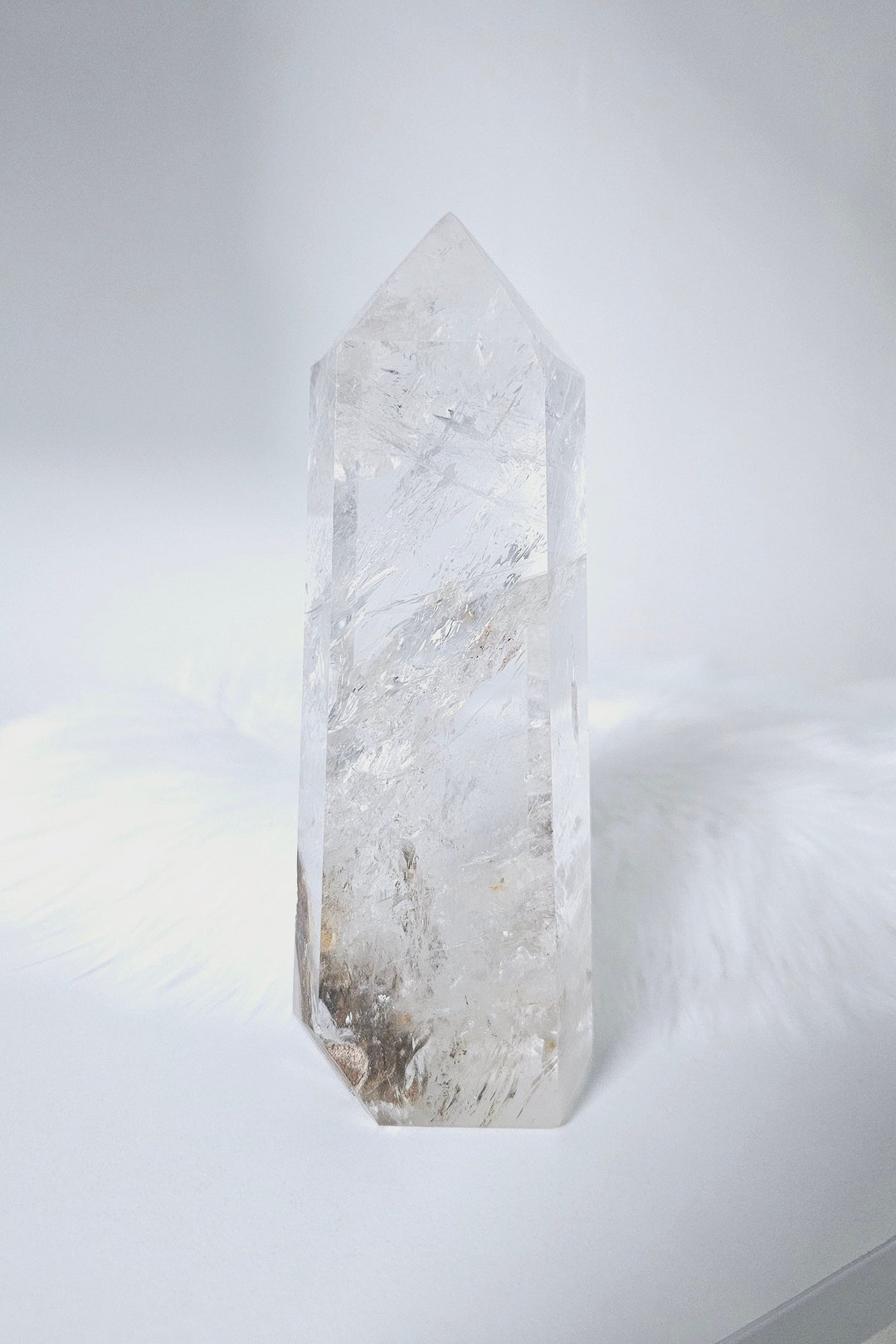 Large Clear Quartz Tower With Garden Quartz Natural Lodolite - Etsy