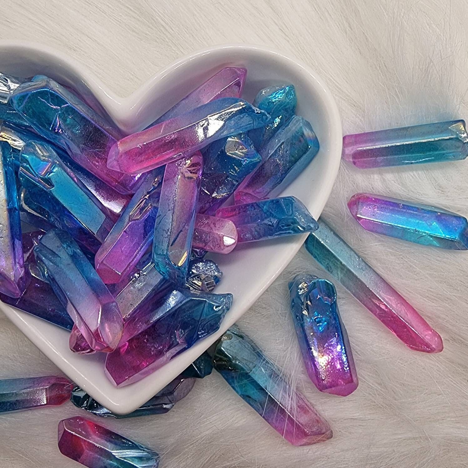 Blue and Pink Aura Mini Points Raw Aura Mini Pointsaura - Etsy UK
