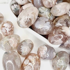 Flower Agate Tumble, Cherry Agate Tumble,flower Agate Crystal, Flower ...