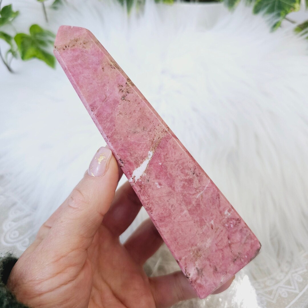 Rhodonite Tower Large Natural Rhodonite Point Crystal - Etsy