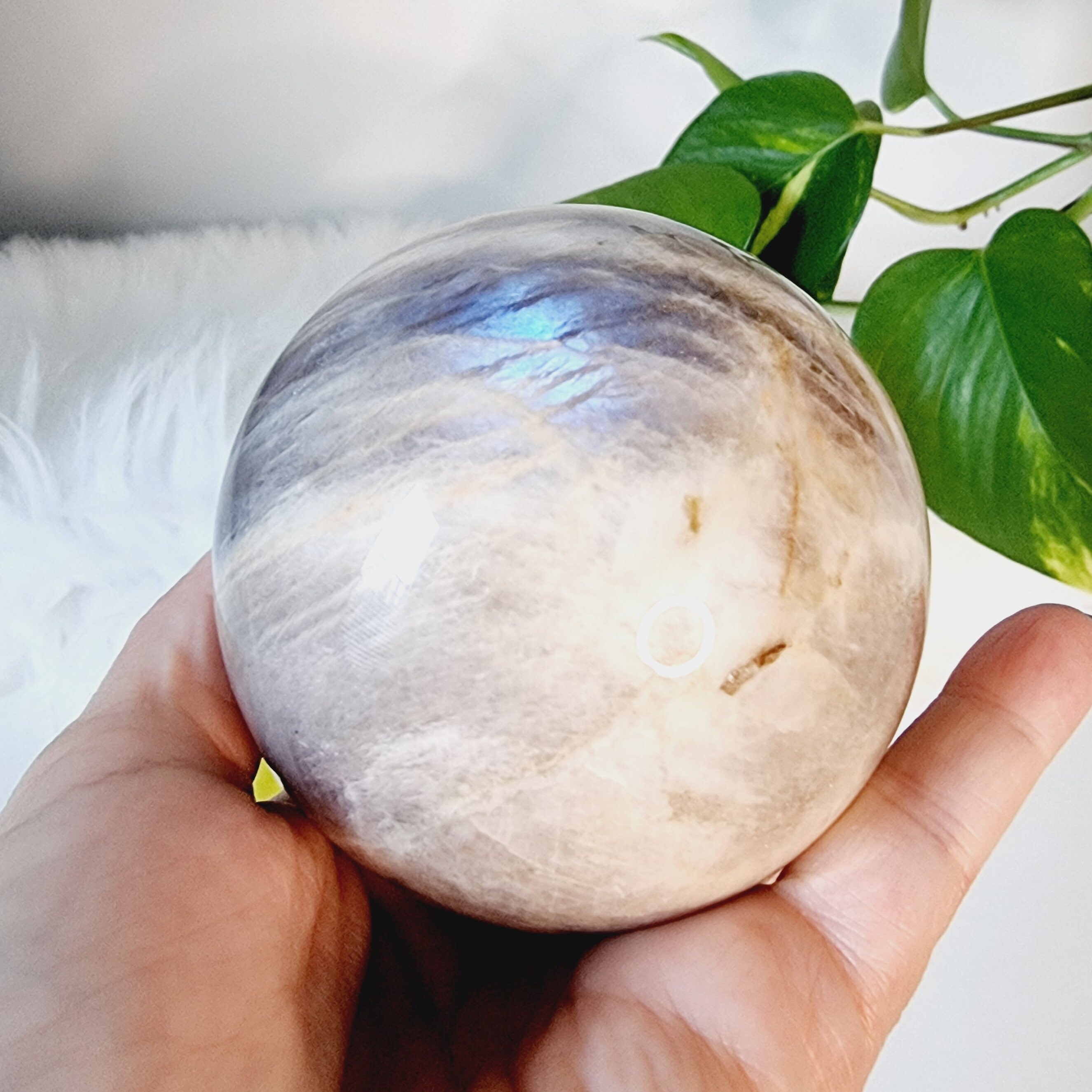 White Moonstone Sphere Crystal Sphere Moonstone Gemstone - Etsy
