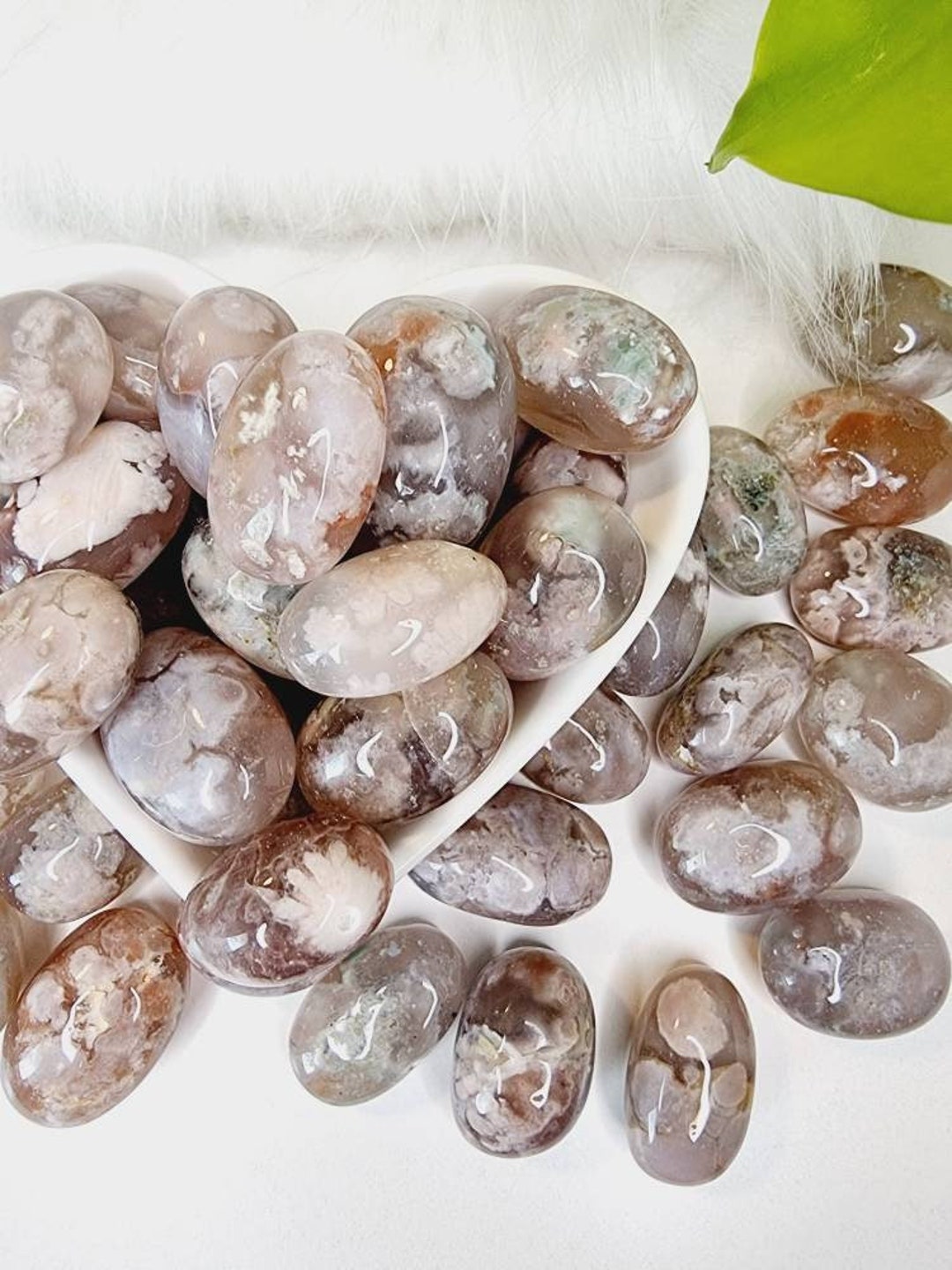 Flower Agate Tumble, Cherry Agate Tumble,flower Agate Crystal, Flower ...