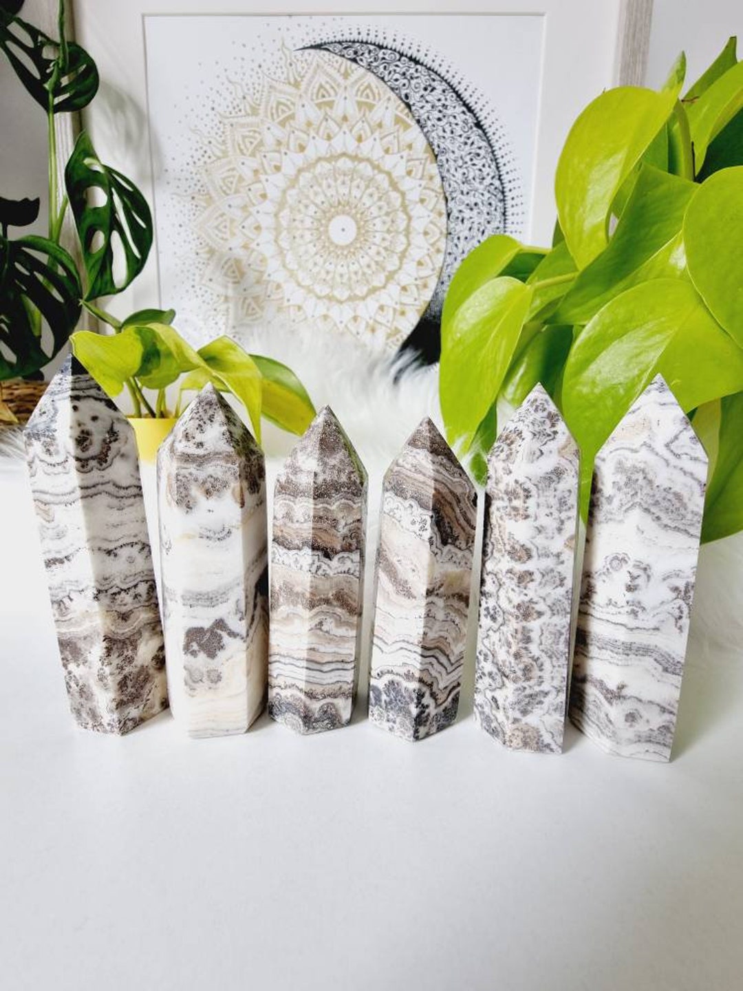 Natural Dendritic Calcite Point | Dendritic Calcite Points - Etsy