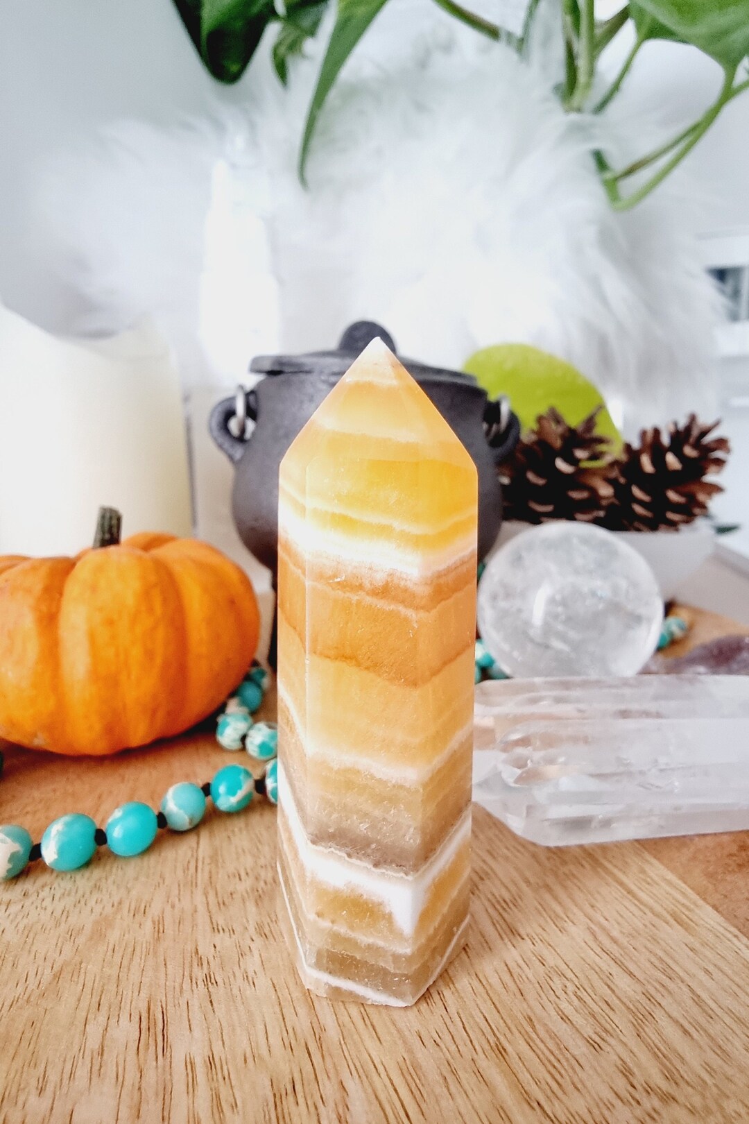 Banded Orange Calcite Point Natural Orange Calcite Tower - Etsy