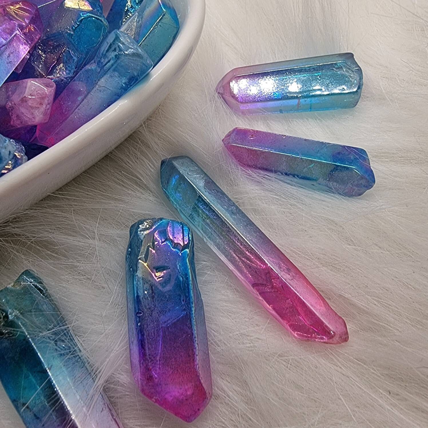 Blue and Pink Aura Mini Points Raw Aura Mini Pointsaura - Etsy UK
