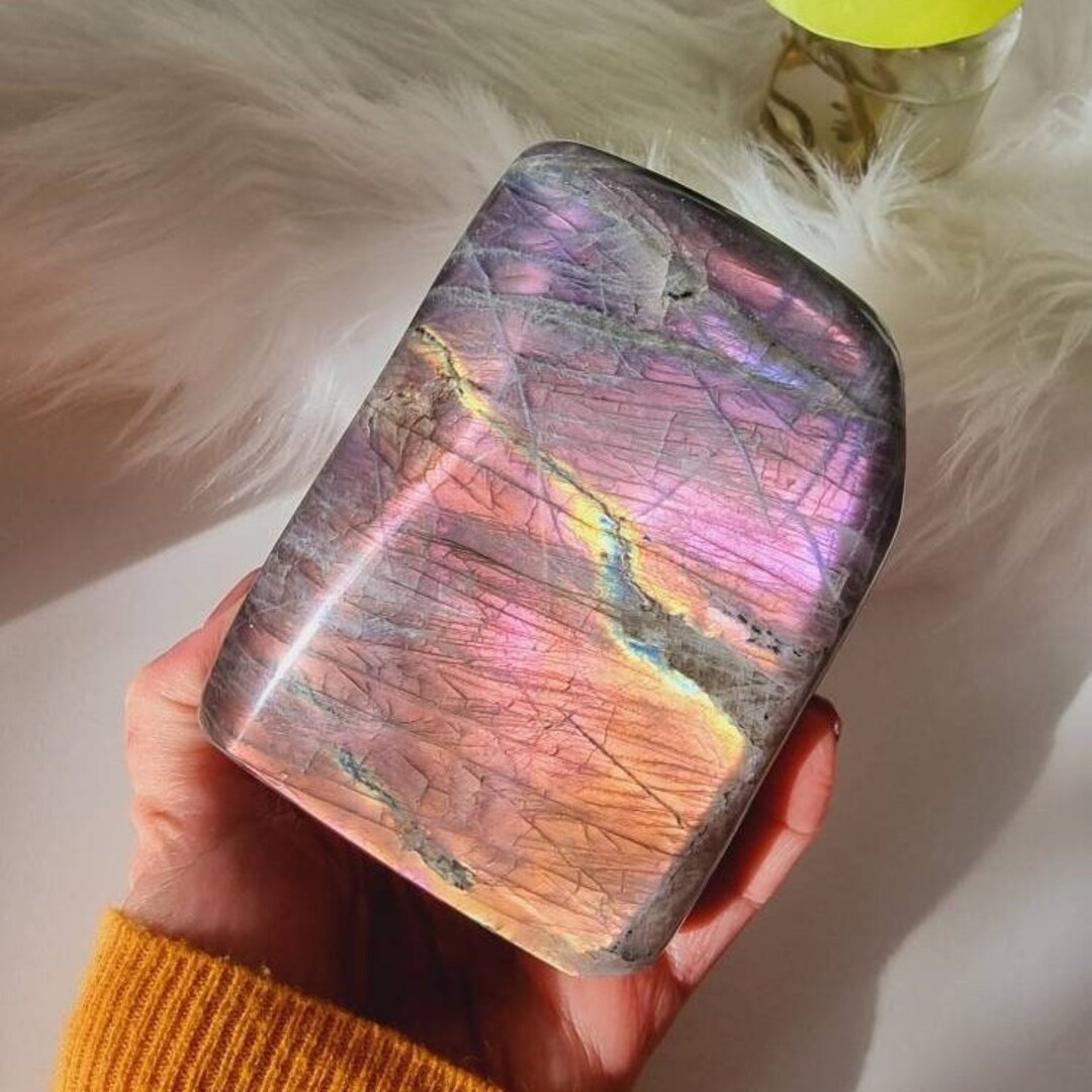 Large Purple Labradorite Freeform G, Natural Purple Labradorite, Flashy ...