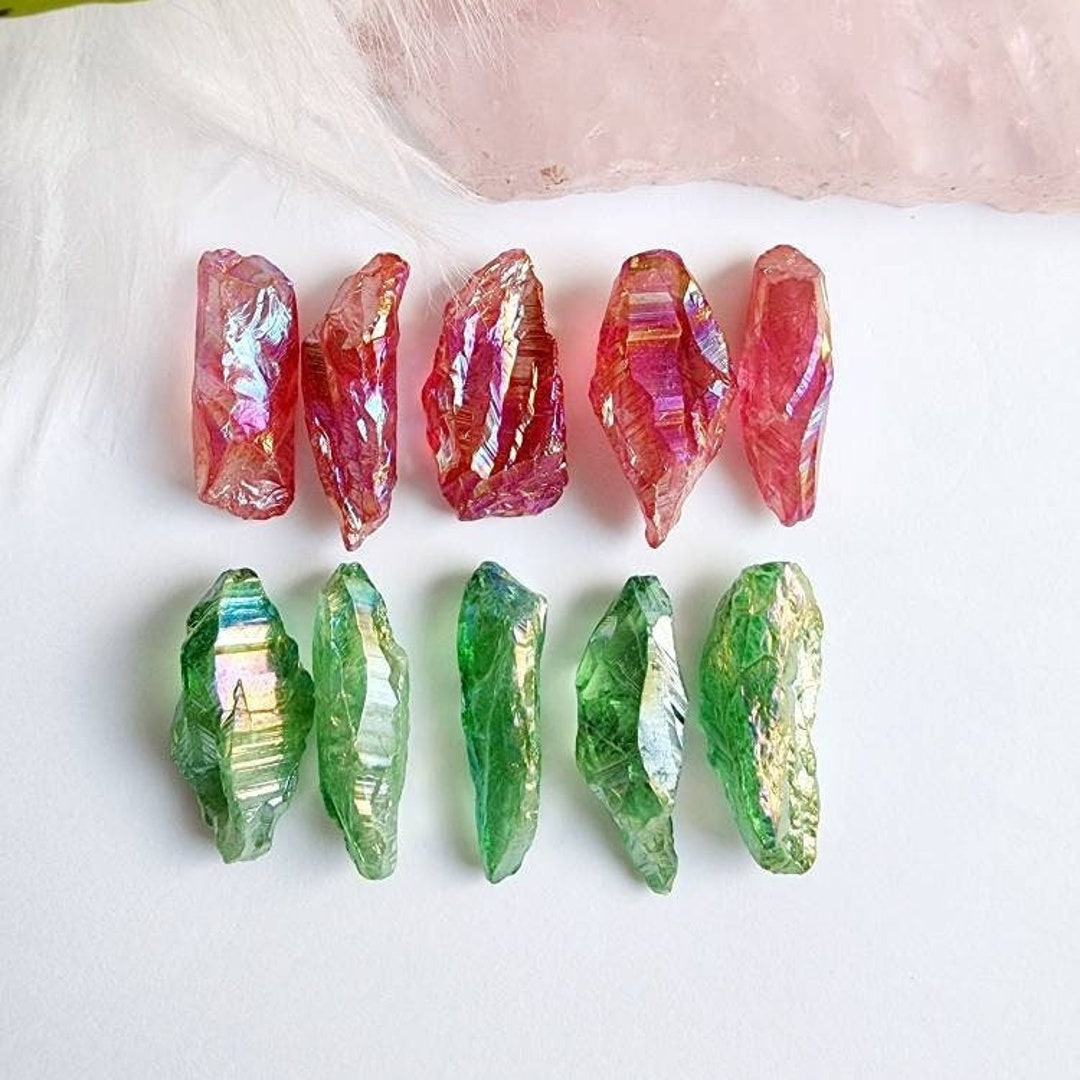 Red Aura Pieces, Green Aura Pieces, Red Aura Quartz Pieces, Green Aura ...