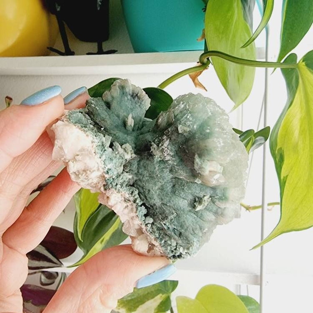 Raw Green Stilbite Specimen Crystal Cluster, Natural Zeolite Crystal ...