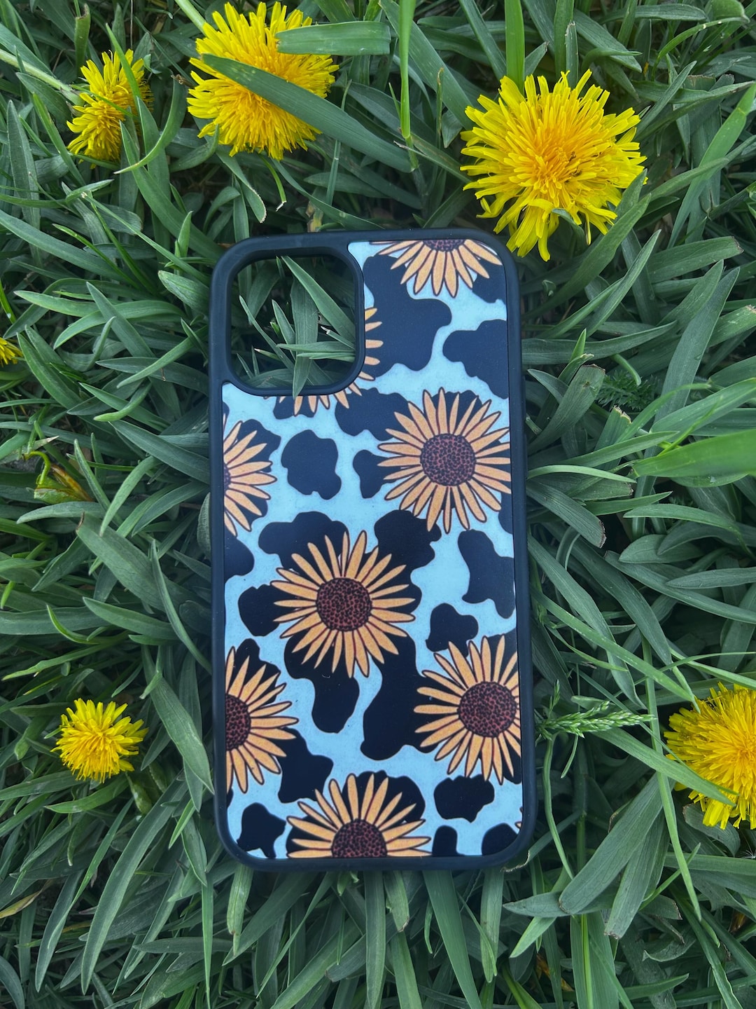 Cow Print / Sunflower Design - Etsy