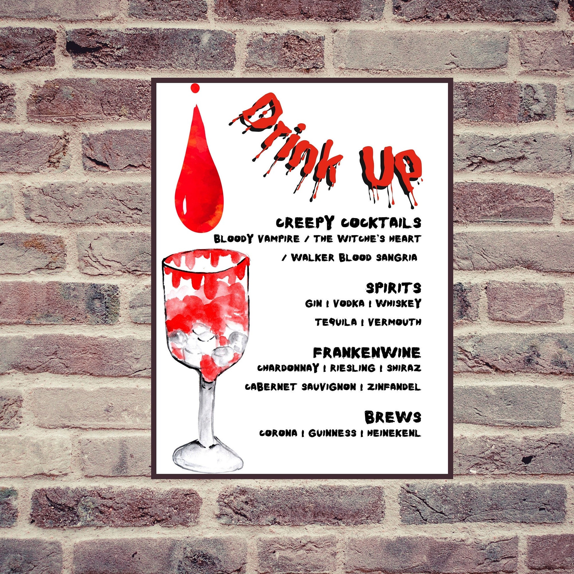 HALLOWEEN - Bar Menu - Drink Menu - Blood - TEMPLATE - Editable ...